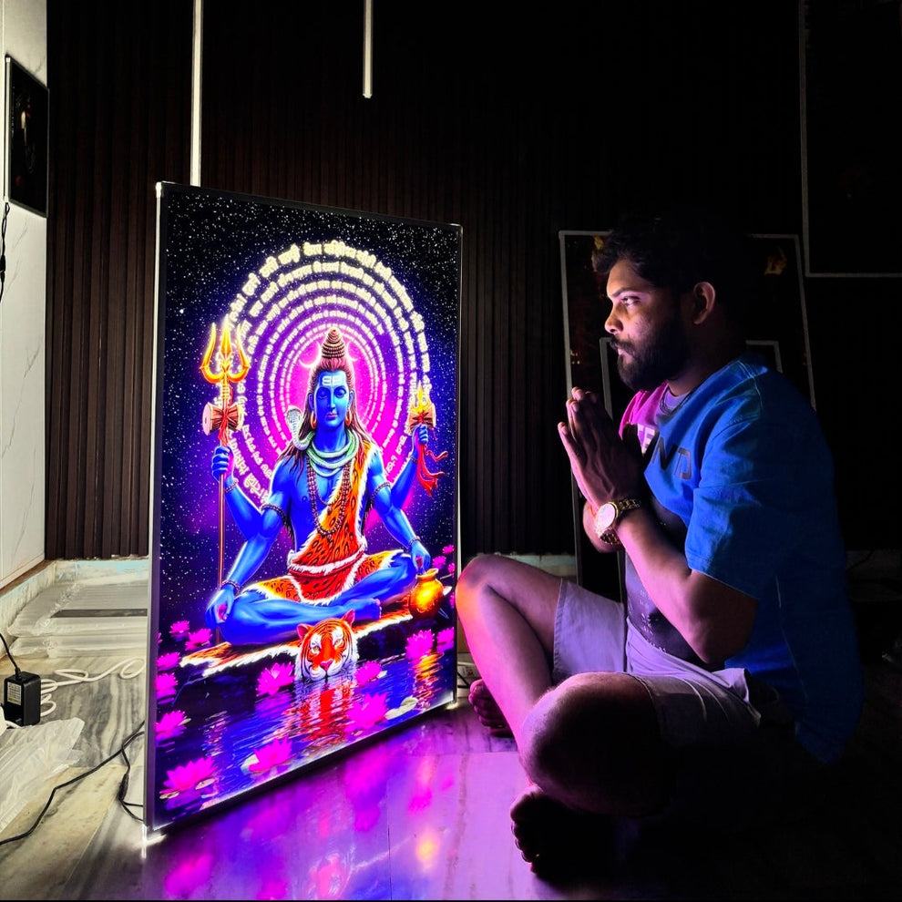 Shiv Ji Premium Acrylic Glow Light Frame – Vermaprints